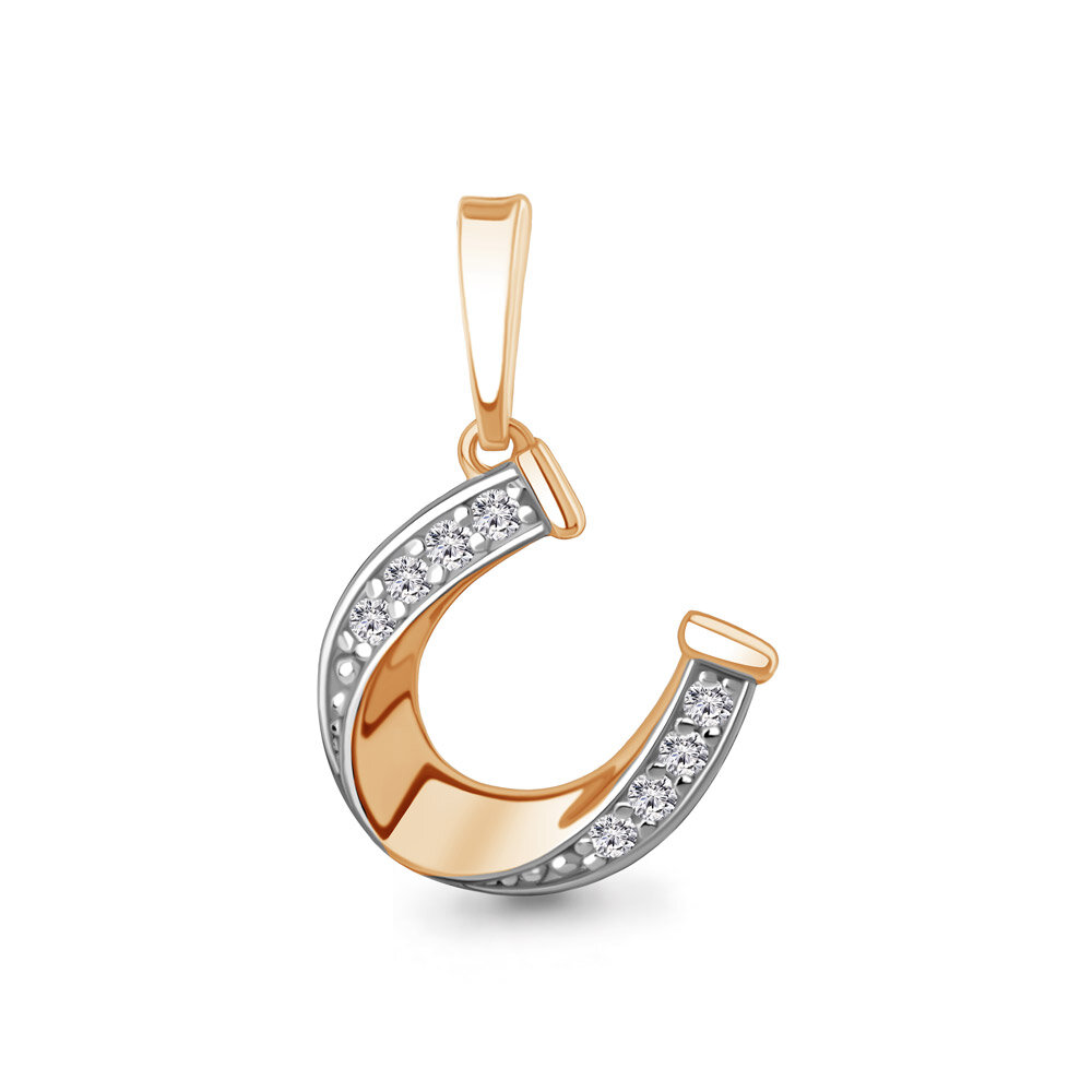 Подвеска, серебро, 925 проба, родирование, золочение, фианит