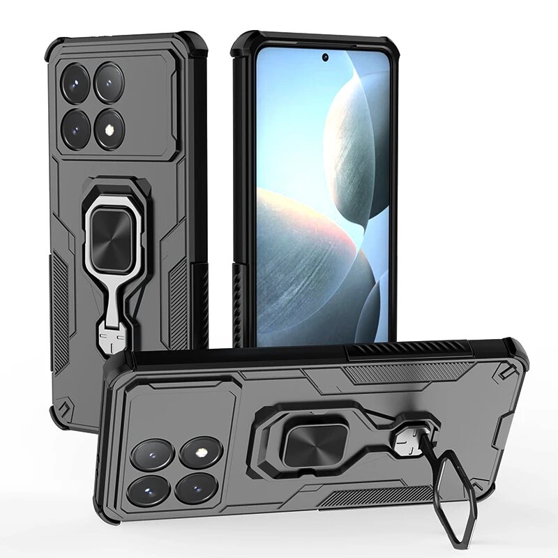 KEYSION противоударный бронированный чехол для POCO F6 Pro, мягкий черный, for POCO F6 Pro