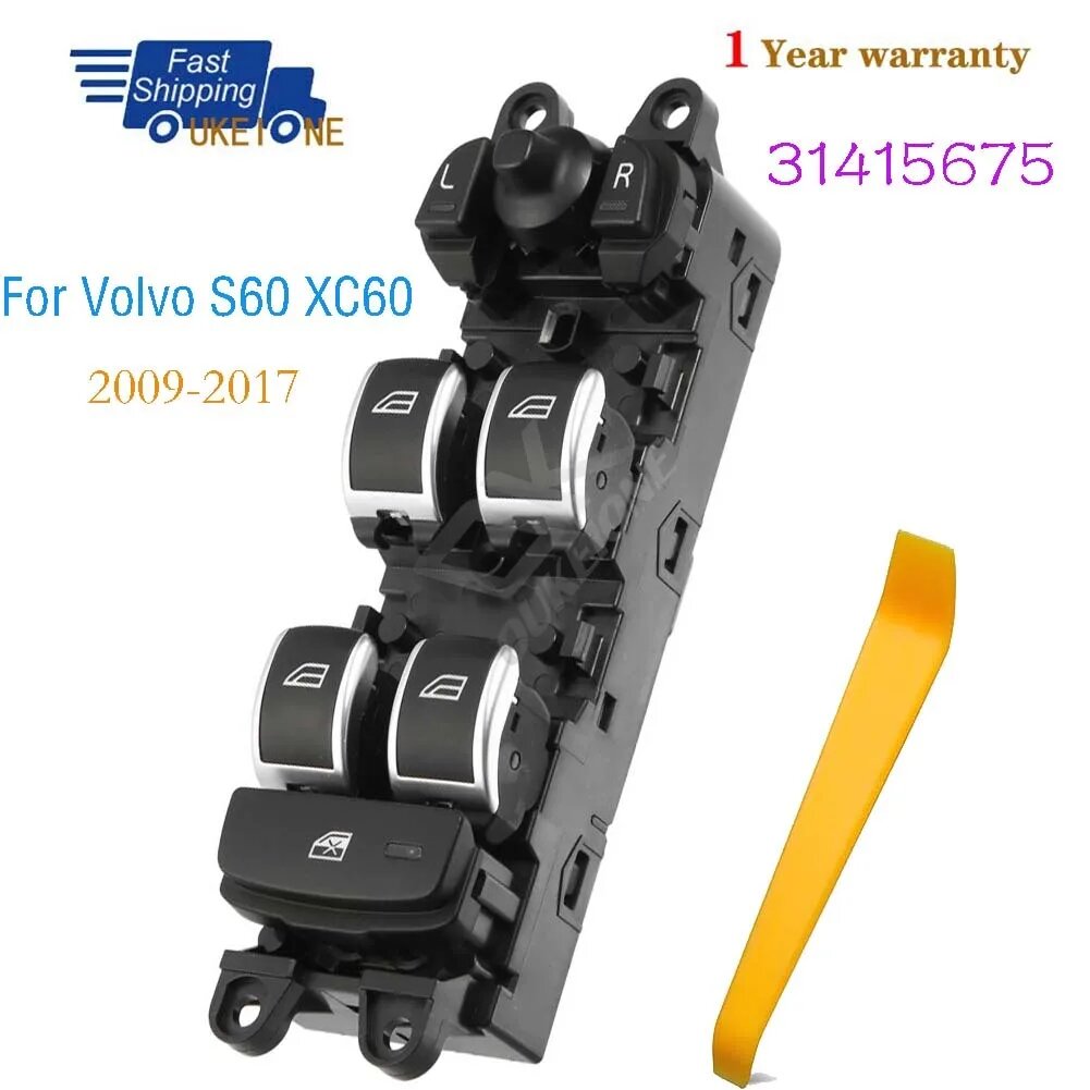 31415675 для Volvo S60 XC60 2009-2017, передний левый электрический подъемник со стороны водителя, кнопка переключения окна, автомобильные аксессуары