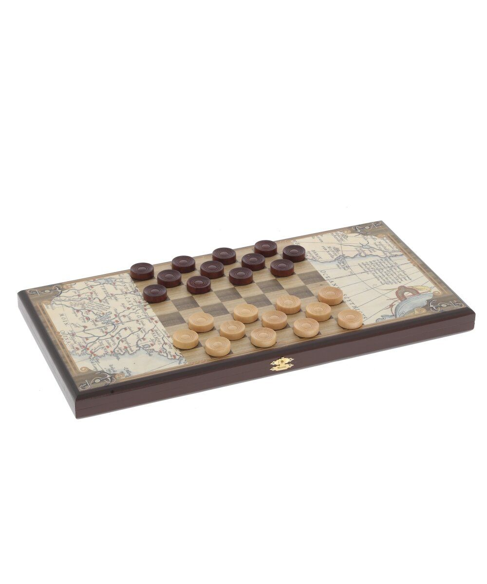 Игра настольная 2 в 1 ( шашки, нарды) "Морские", L50 W24,5 H4 см