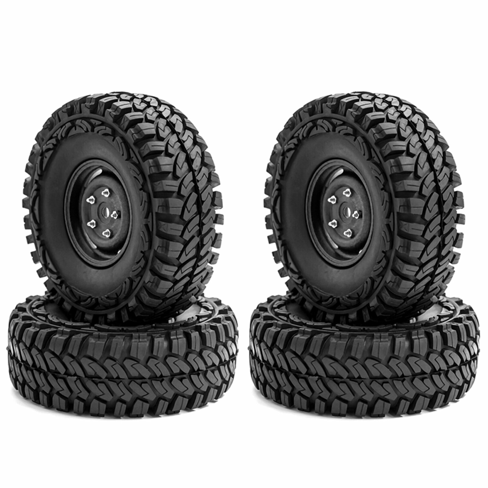 Шины для автомобилей с дисками для замены для 1/10 Traxxas TRX-4 Axial SCX10 90046 90047 CC10 радиоуправляемых автомобилей, 4 штуки, резина, внешний диаметр 119мм, ширина 48мм, шестиугольник (поперек) 13мм