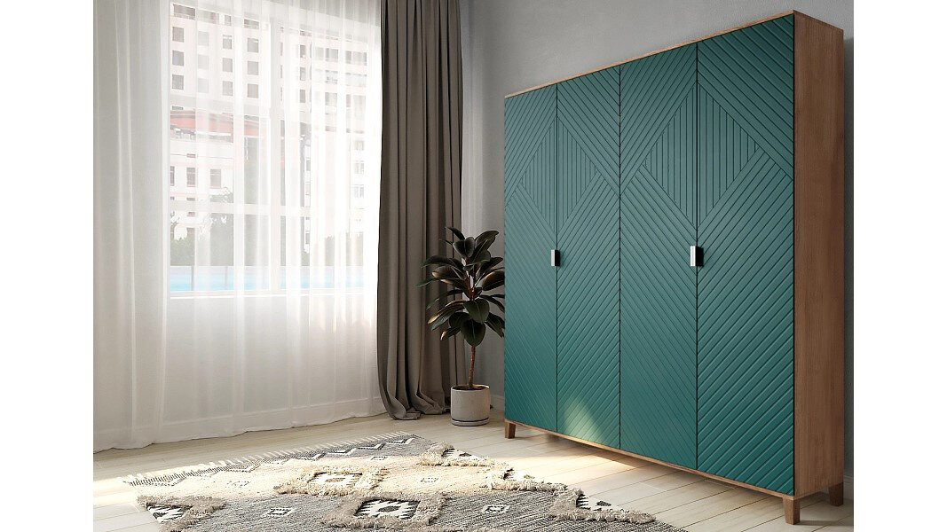 Распашной шкаф Марвин Йорк 5 МДФ NEW 200x40x210 см, GOODFORM