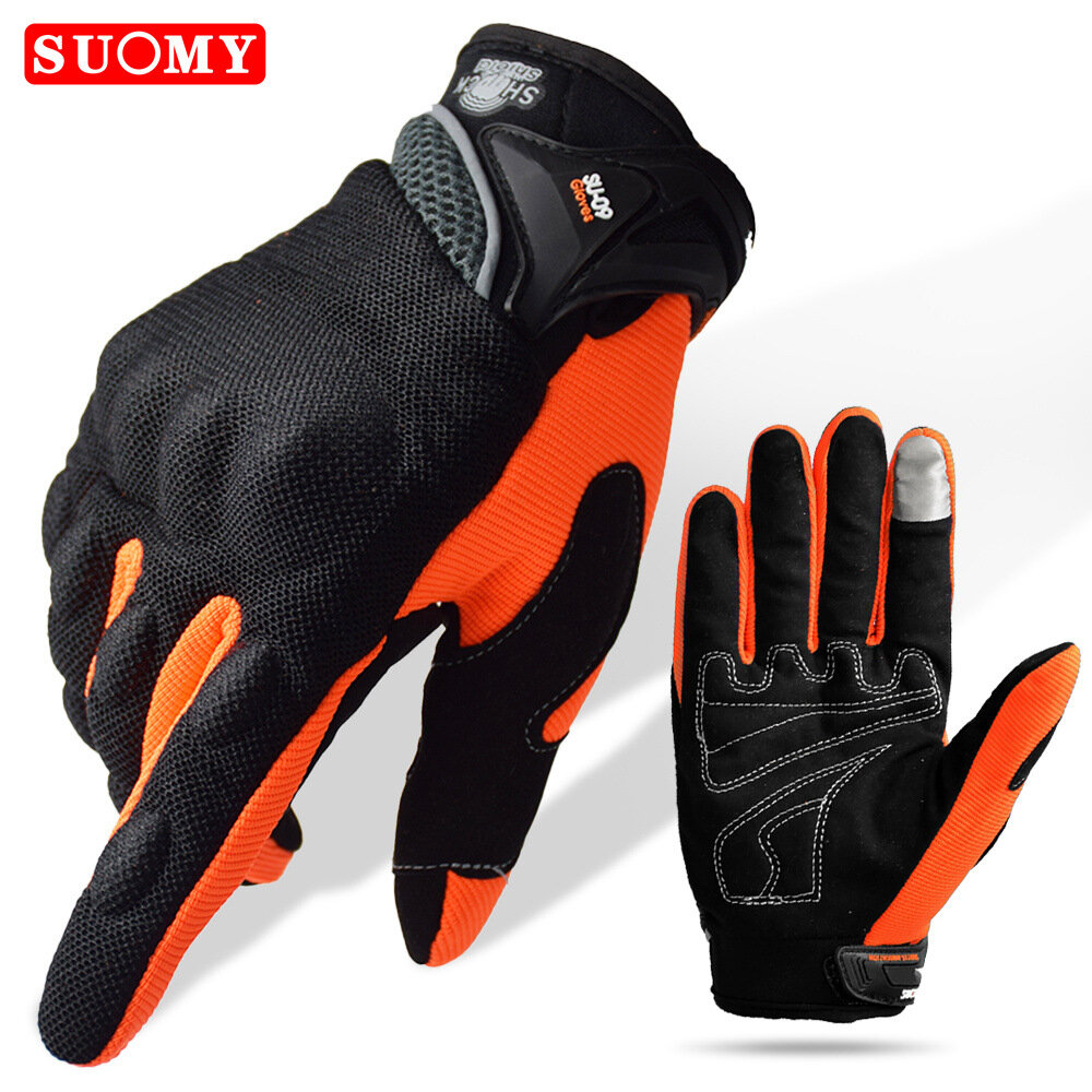 Мотоциклетные перчатки SUOMY, дышащие, летние, для мужчин и женщин, защитные перчатки для мотогонок, черные.