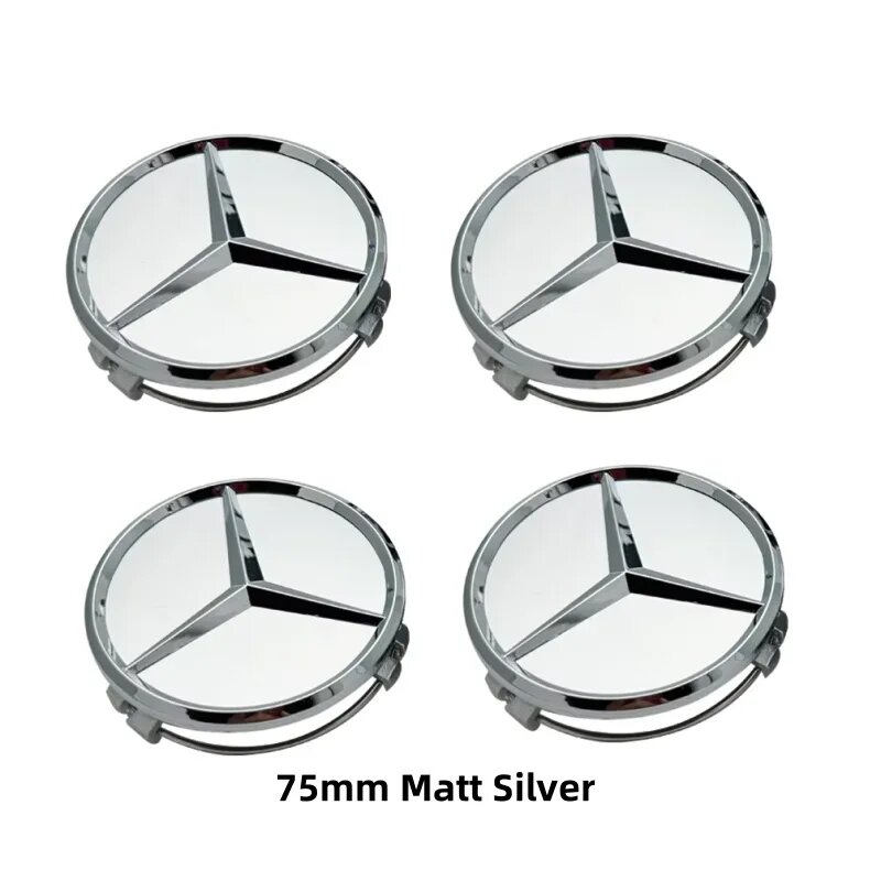 4 шт, 75 мм, центральные колпаки для автомобильных колес, колпаки ступиц для 75mm Matte silver