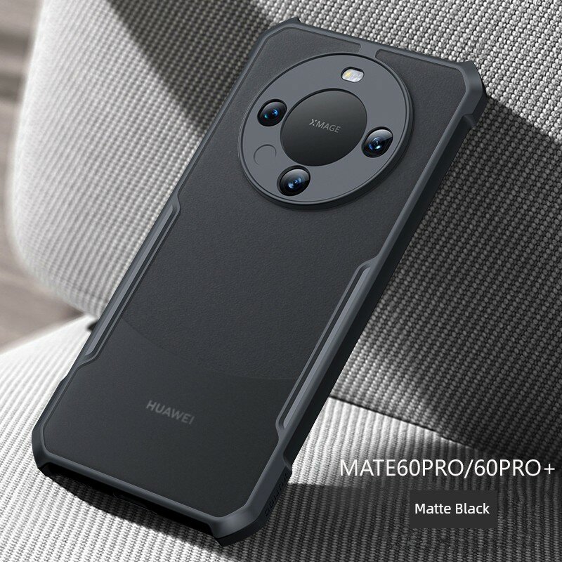 Силиконовый чехол Huawei Mate 60 Pro/Pro+ матовый черный с анти-отпечатками, мягкий TPU