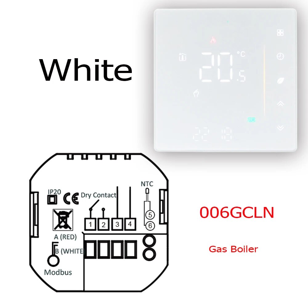Термостат для газового котла 006GCLN-White, 24VAC