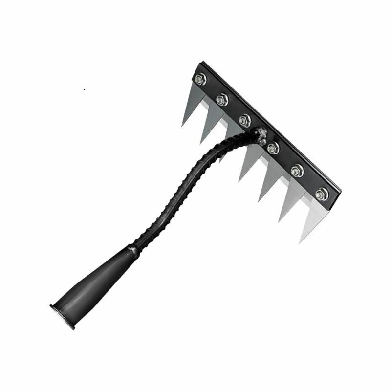 Железный садовый культиватор 2.0, новый с 5/6/7/8 зубьями из углеродистой стали, для газона и сада, тяжелый ручной садовый культиватор, - L