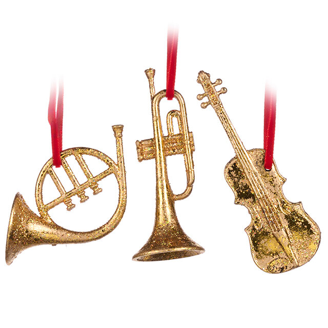 Набор елочных игрушек Музыкальные Инструменты Divertimento 10 см, 3 шт, Goodwill, PL52733-набор