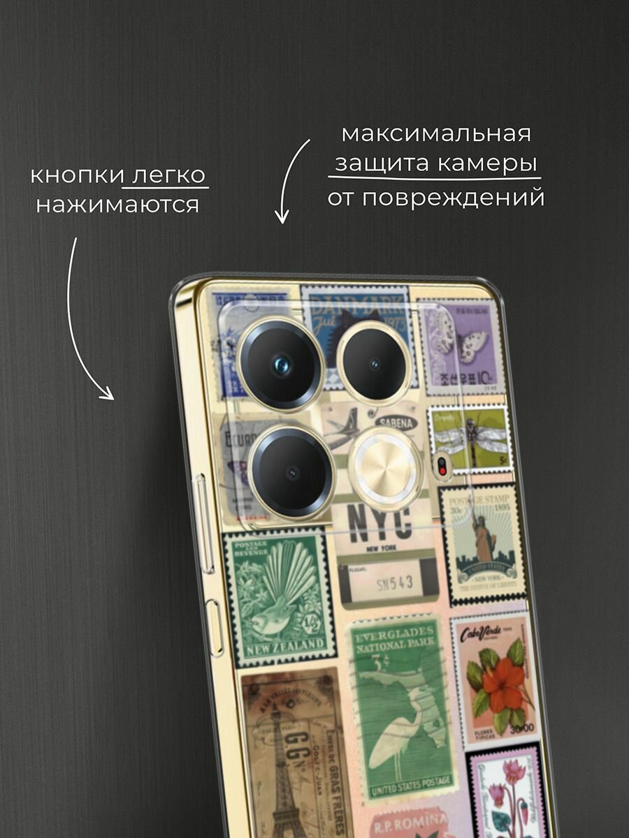 Силиконовый чехол на Infinix Note 40 / Инфиникс Нот 40 с принтом Марки — фото 1