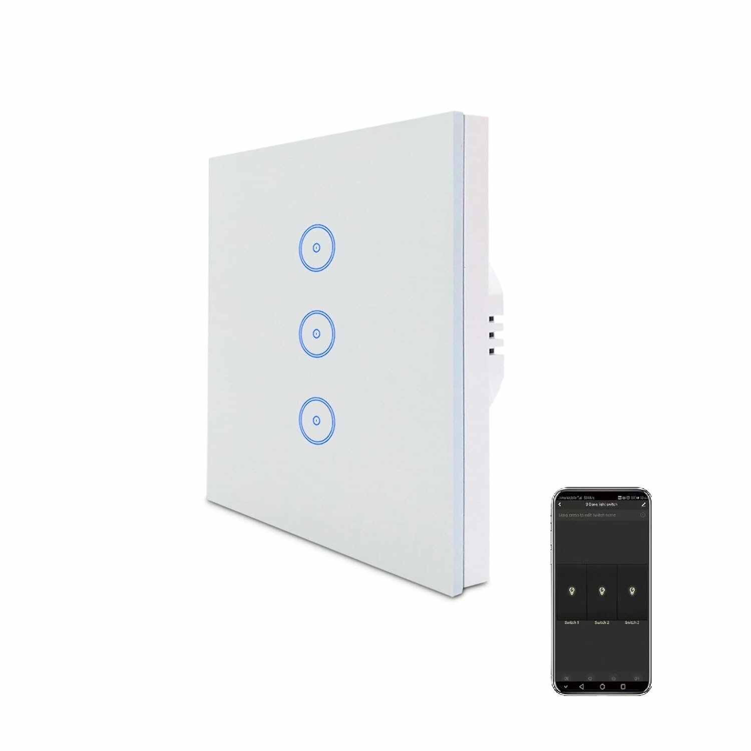 Умный выключатель света UseeLink WiFi, 3 розетки, 220 В, 10V 1000W совместим с Alexa и Google Assistant