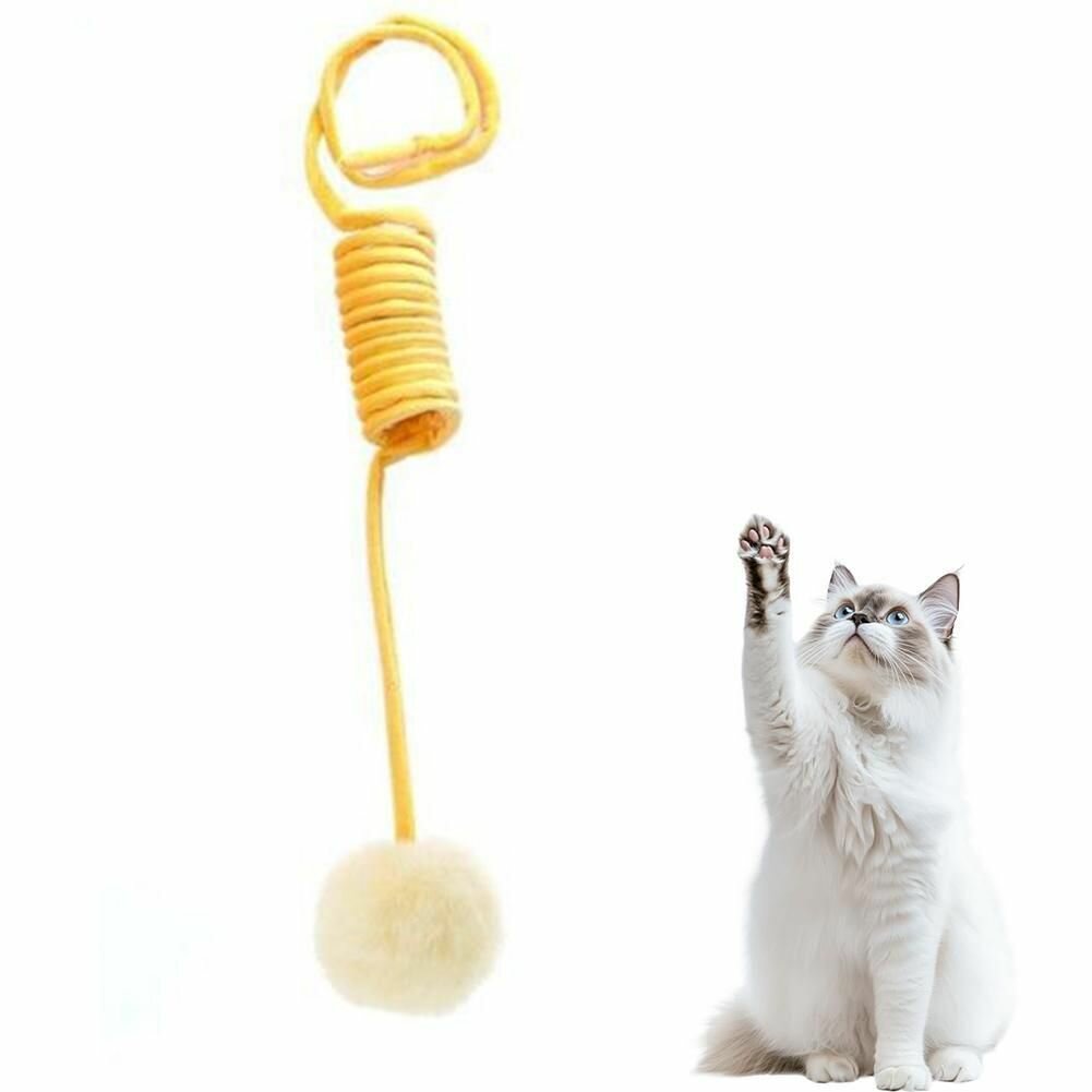 Игрушка для домашних кошек self-hi cat плюшевый пружинный мяч funny cat stick можно повесить и растянуть забавная игрушка для кошек 1 шт.