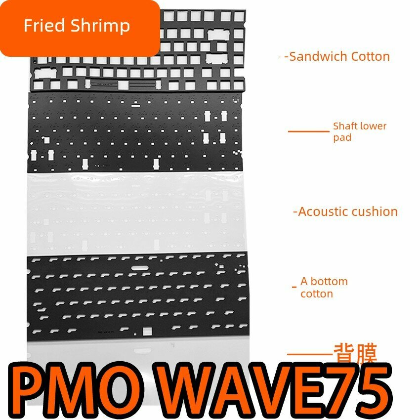 Механическая клавиатура PMO WAVE75, беспроводная, с звукопоглощающей подкладкой PORON, сэндвич-подкладка из хлопка IXPE