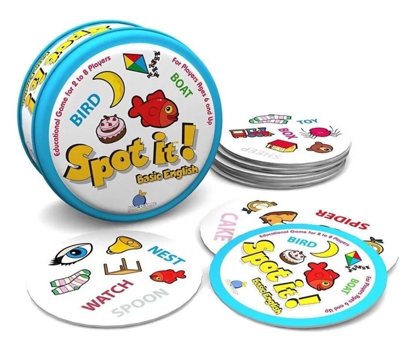 Настольная игра Доббль/ Дубль Spot it! Basic English- отличное развлечение для всей семьи и забавный подарок на !