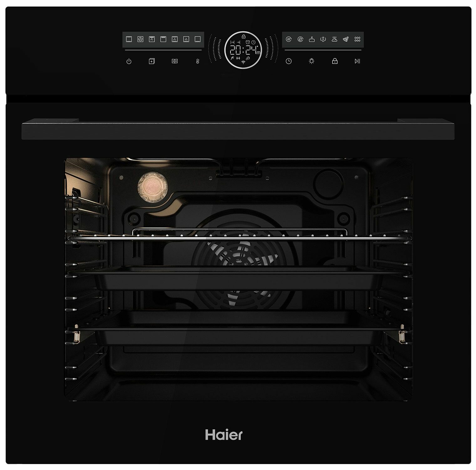 Электрический духовой шкаф Haier HOX-FT5AMTB 59 см, 76 л, гриль и конвекция, черный