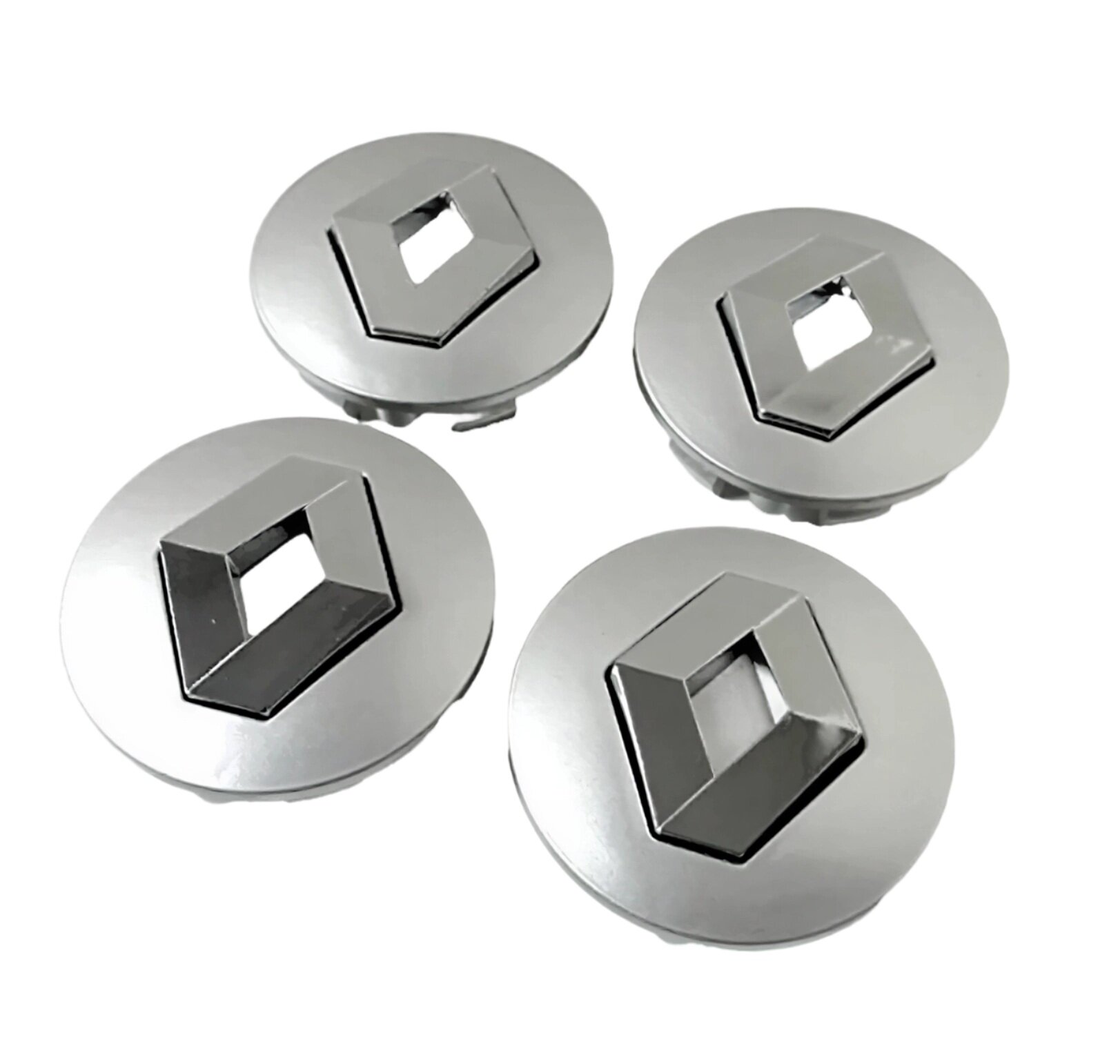 Центральные колпачки на диски (ступицы) Renault, 5,7мм, серый серебро, 4шт