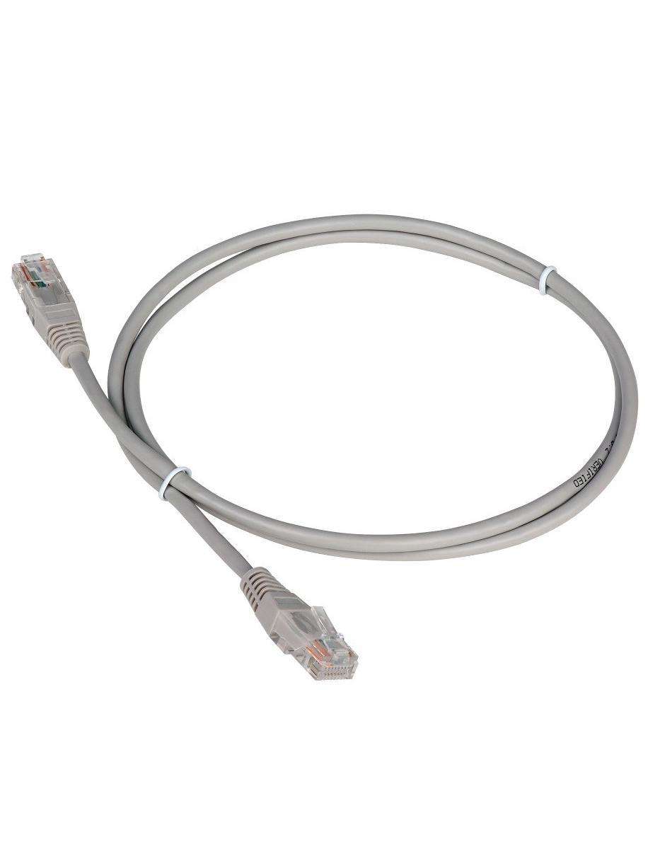 Кабель патч-корд U/UTP 5e кат. 20м. TWT TWT-45-45-20-GY с заливными колпачками, серый
