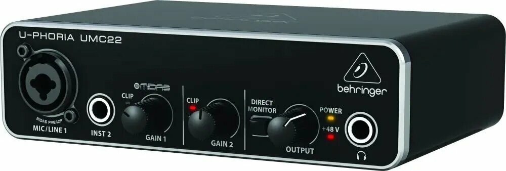 Behringer UMC22 - USB- аудиоинтерфейс, Студийная звуковая карта