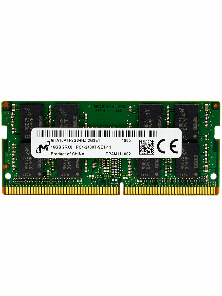 Модуль памяти для ноутбука SODIMM DDR4 16GB PC19200 2400МГц Micron MTA16ATF2G64HZ-2G3E1