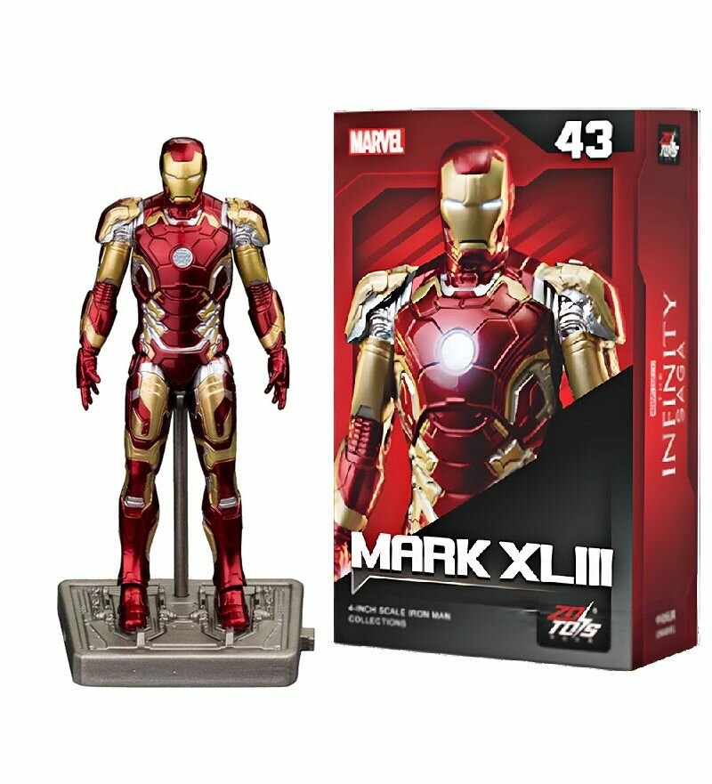Фигурка 10 см ZD TOYS Марвел Мстители Железный Человек Марк 43 / Iron Man MK43 / Коллекционная Лицензионная Подвижная Игрушка