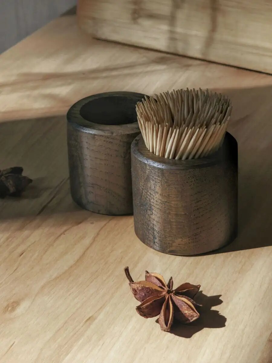 Подставка для зубочисток Domus Horomus, ручная работа, дуб, 4,5 см