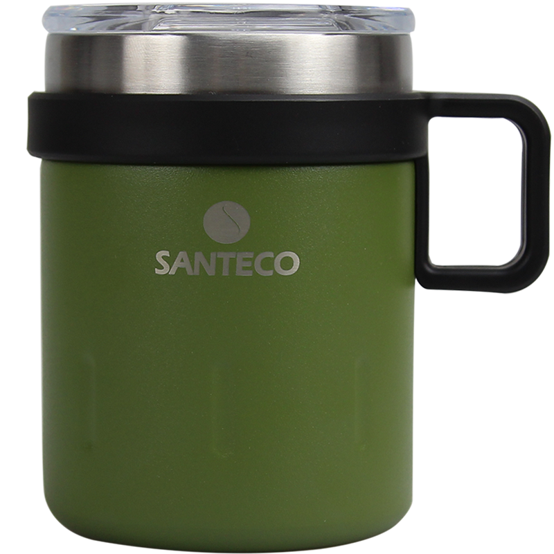 Французская кружка SANTECO для дома, офиса, кемпинга, отдыха на природе, с широким горлышком, для взрослых, однотонная,