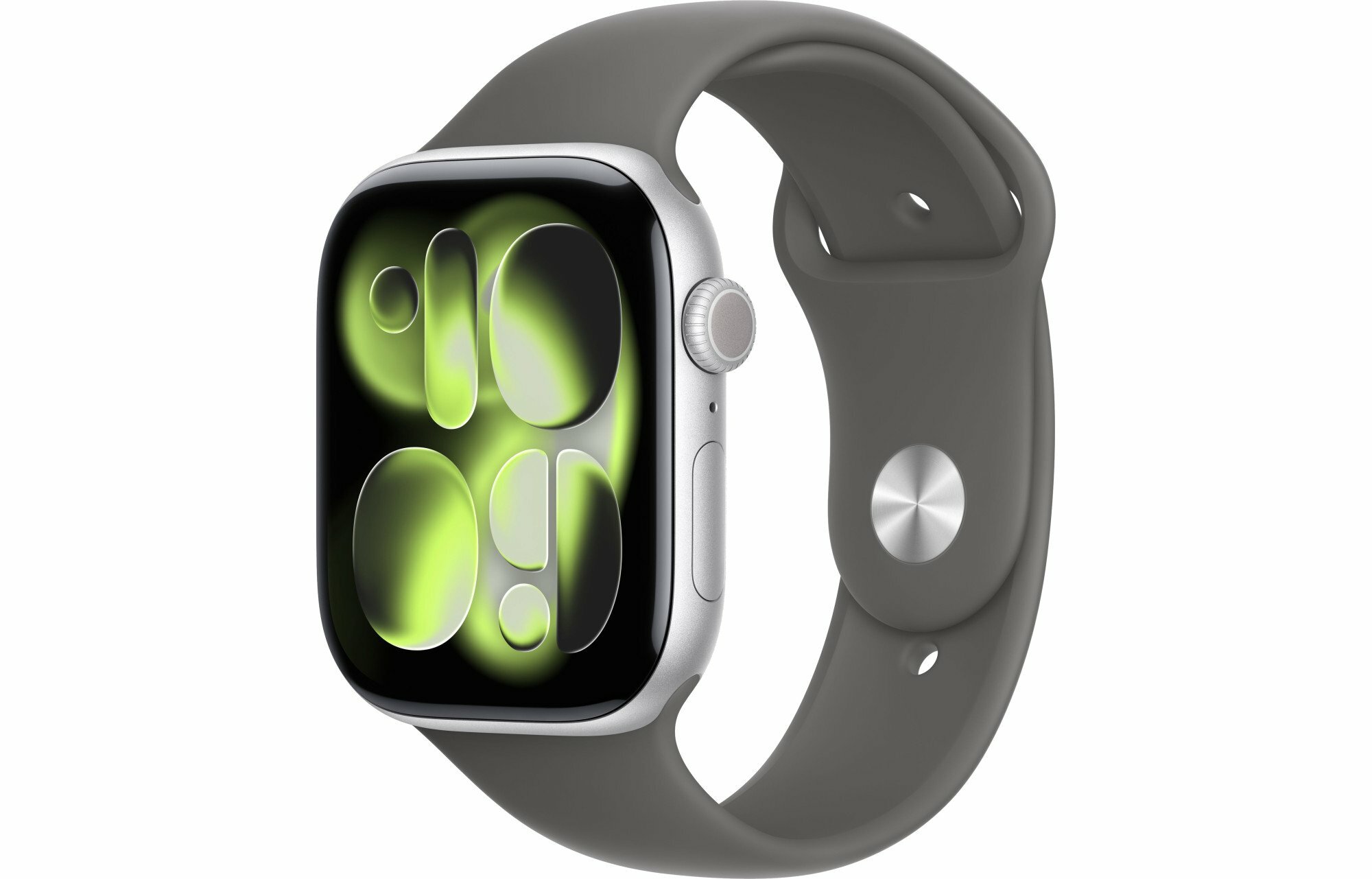 Apple Watch S11 46mm Silver Aluminum Case with Stone Gray Sport Band S/M