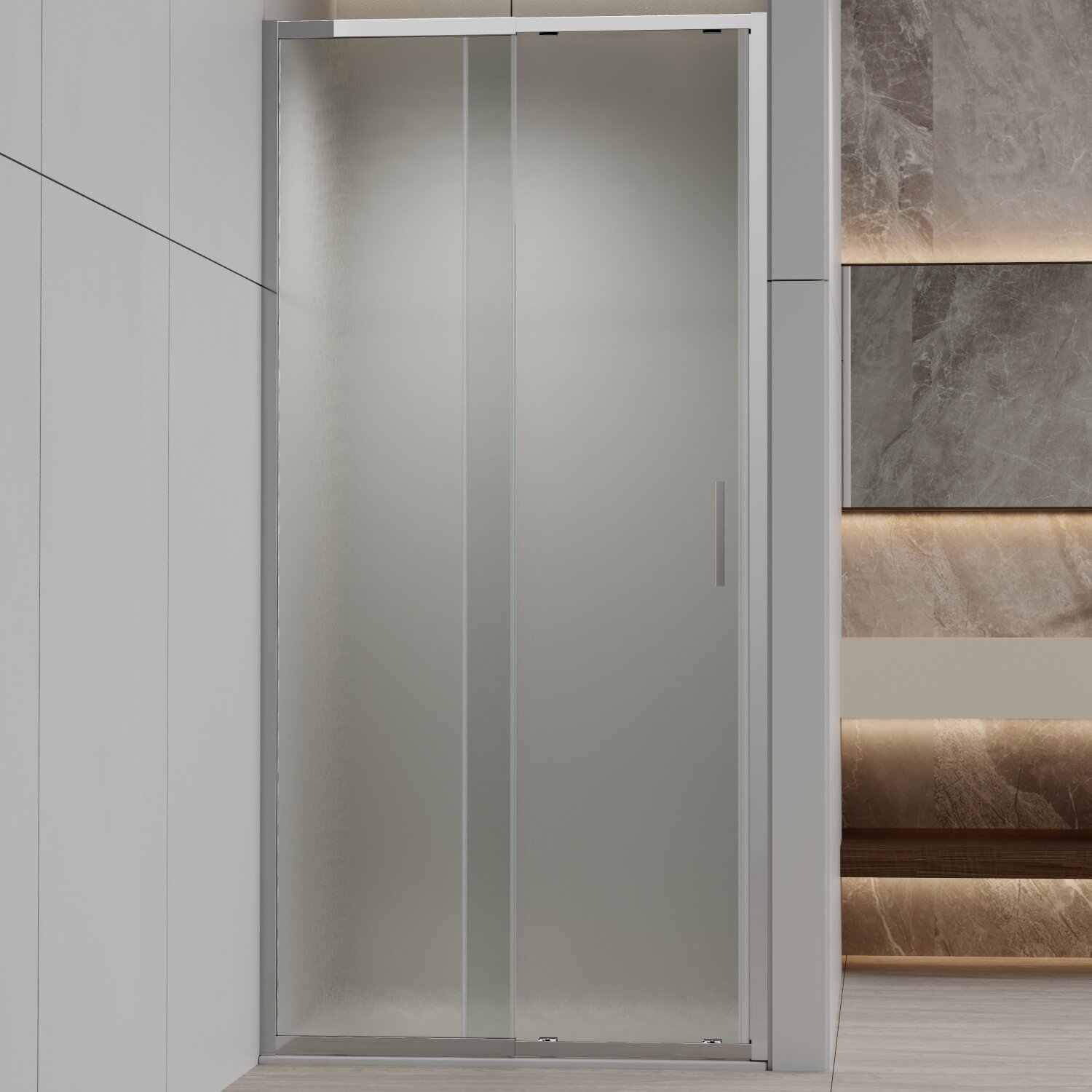 Душевая дверь Vincea Рапид-Н (Rapid-N) VDS-3RN11/12MT, хром, стекло текстурное