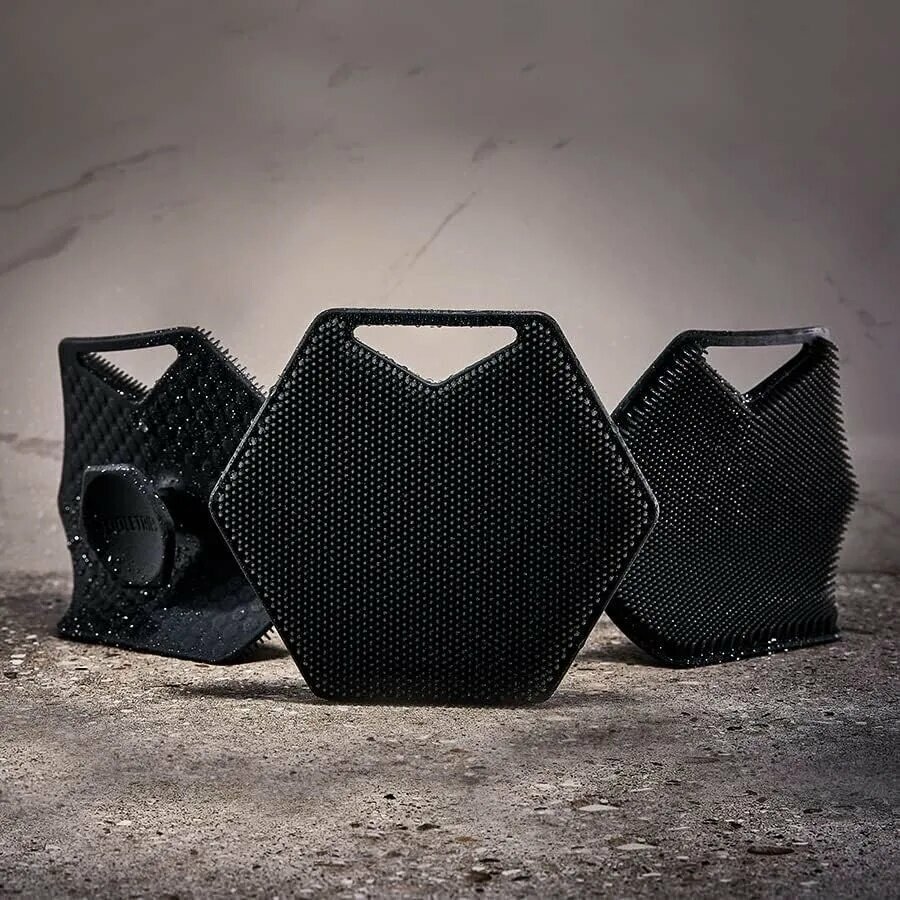 Мочалка для душа "Антибактериальный пилинг", силикон, чёрная