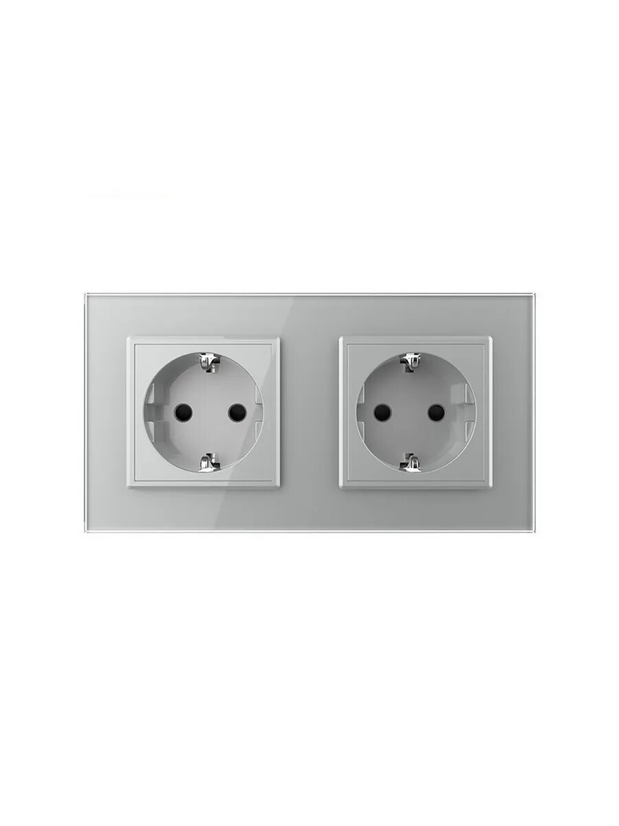 Розетка двойная внутренняя с заземлением