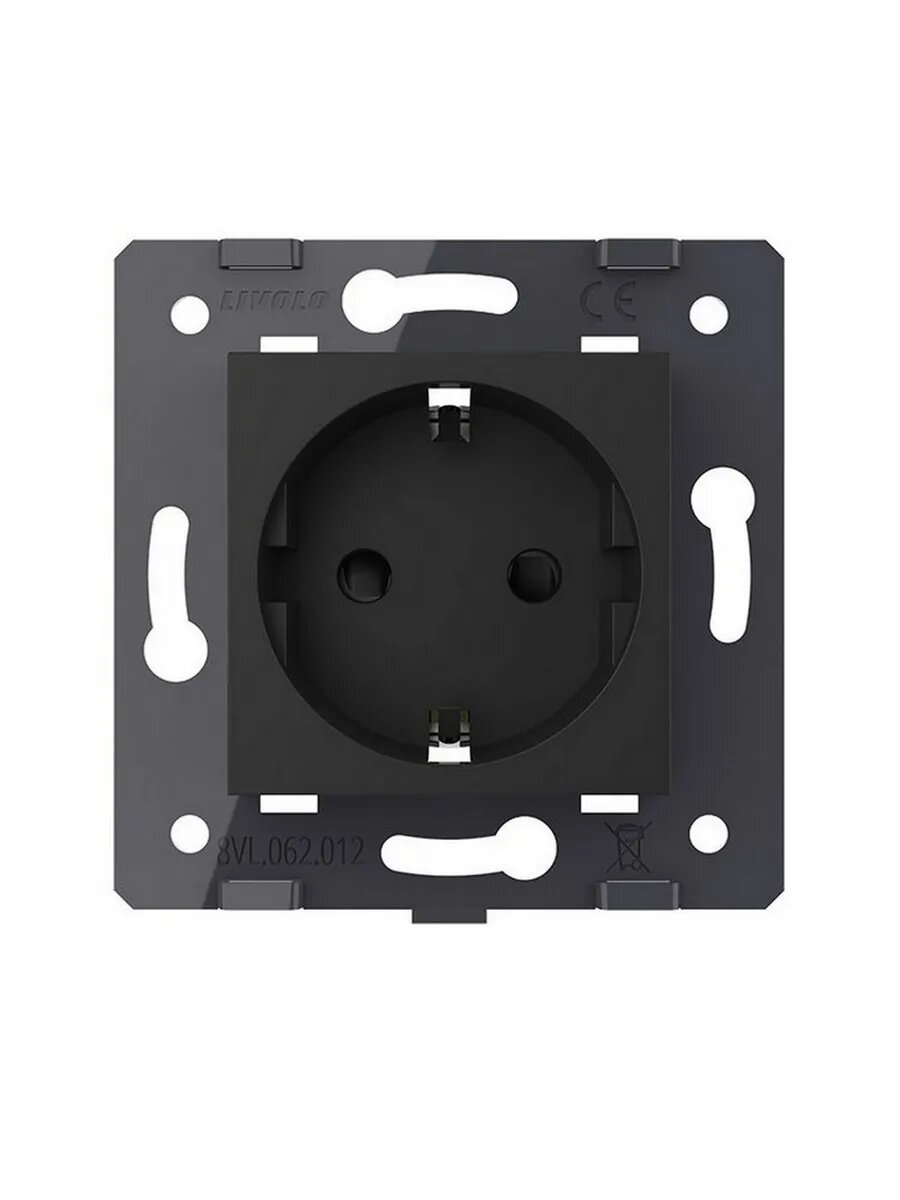 Розетка внутренняя одинарная с заземлением, зажимы 16A