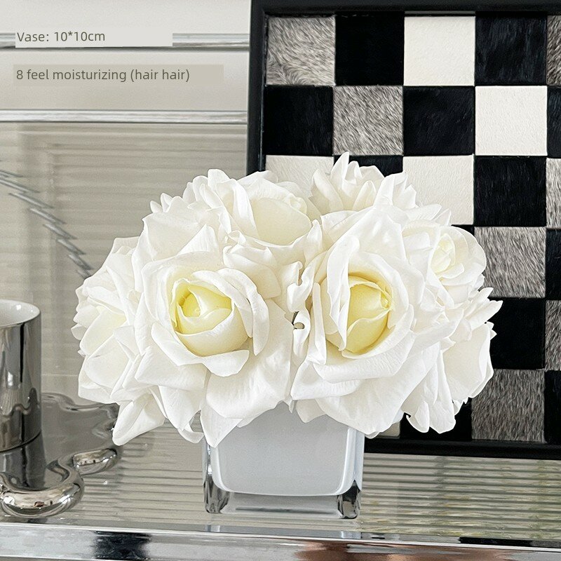 Искусственный цветок розы в стиле французского лайт-люкс, увлажняющий, для декора гостиной, настольный, для обеденного
