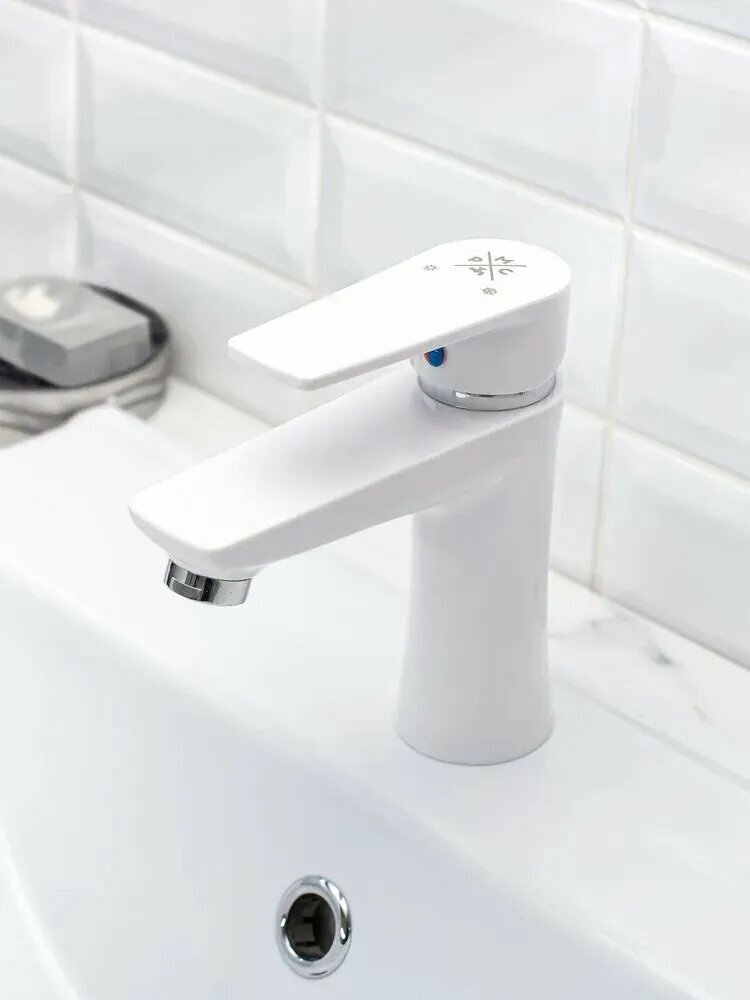 Смеситель для раковины в ванной комнате, АБС-пластик, белый