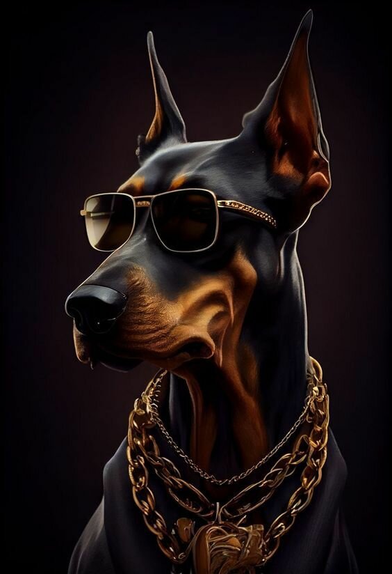 Алмазная живопись 'Животное черная собака доберман' 5D DIY круглый алмаз 40x50 см