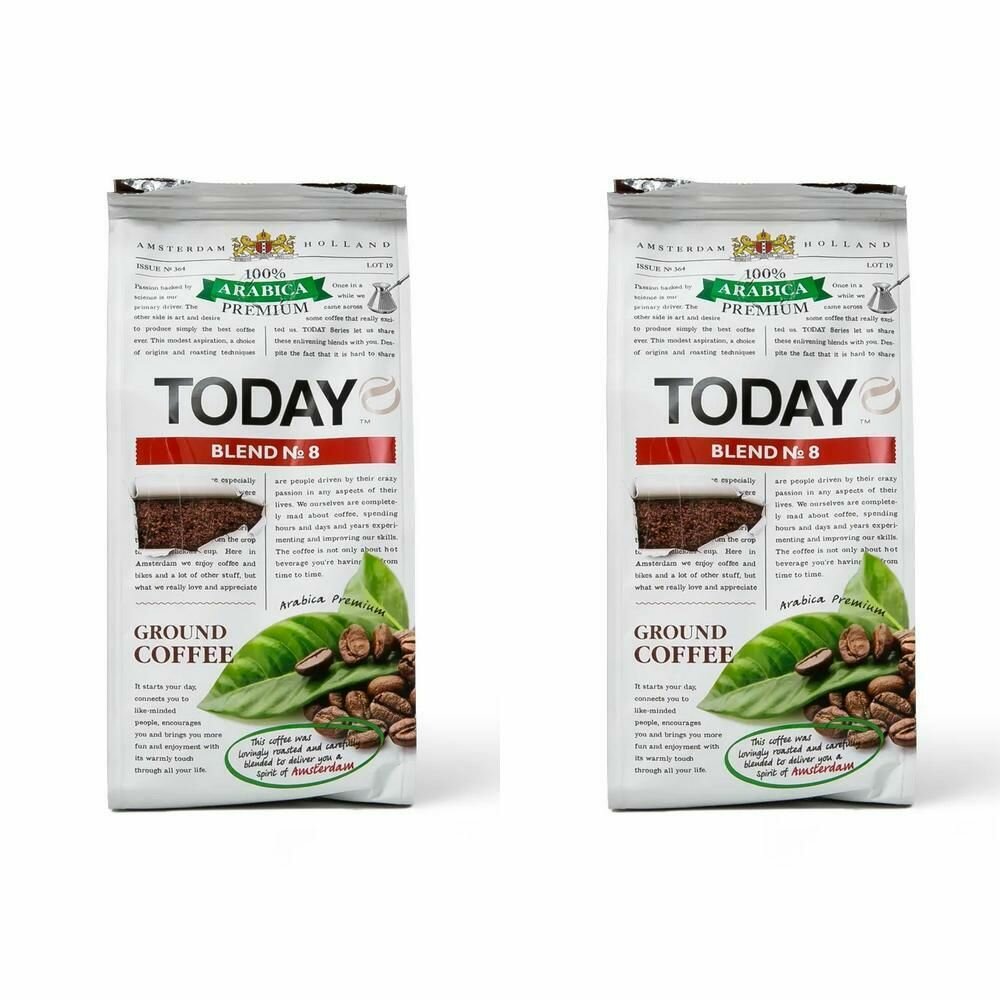 TODAY Кофе молотый Blend №8, 200 г, 2 шт