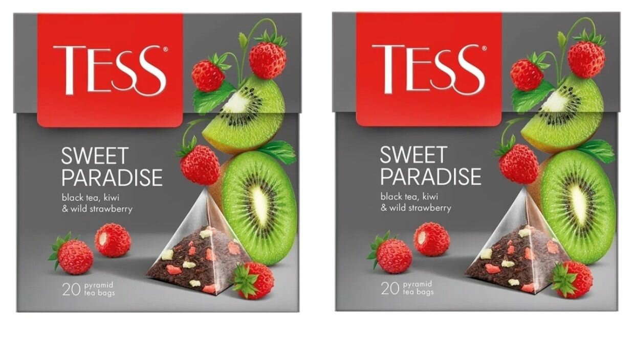 Tess Чай черный в пирамидках , Sweet Paradise, 20п х 1,8г, 2 шт