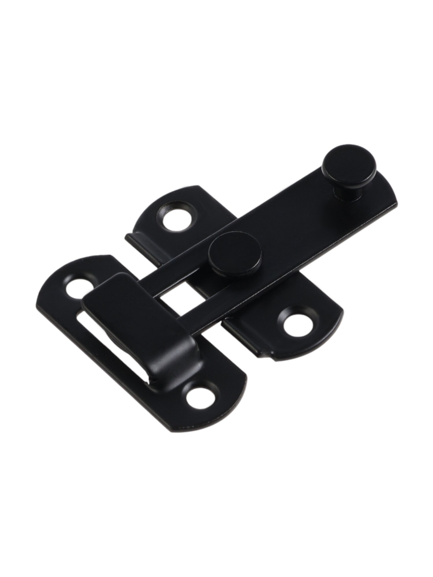 Шпингалет накладной тундра, прямой, 70 мм, черный