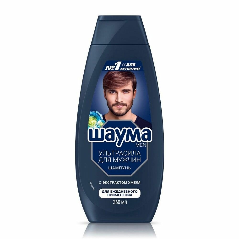 Мужской шампунь для волос Шаума Men Ультрасила с экстрактом хмеля 360мл