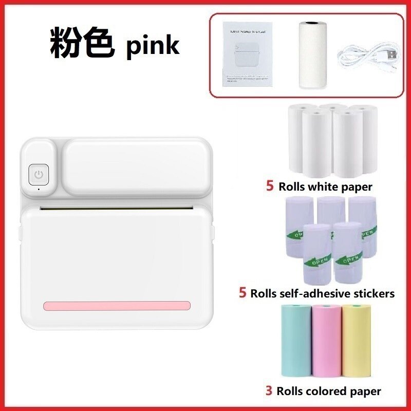 Заводская оптовая продажа портативного мини-принтера, термопринтера Bluetooth для мобильного телефона, маленького карманного принтера с функцией исправления ошибок