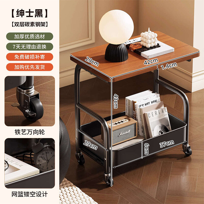 Мобильный маленький столик для кухни, утолщенный многослойный стеллаж для хранения, простой стеллаж для закусок, маленькая тележка для общежития и арендного дома