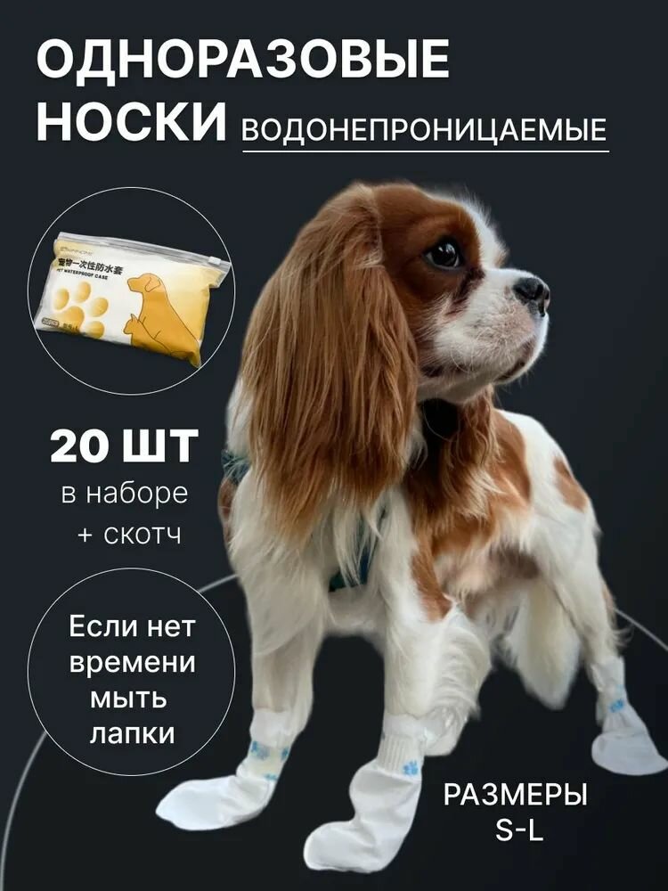 Одноразовые ботинки - носки бахилы для собак