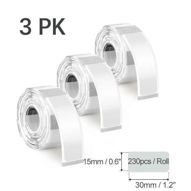 Прозрачные термоэтикетки Risio 12x40 мм 3 rolls 15x30mm