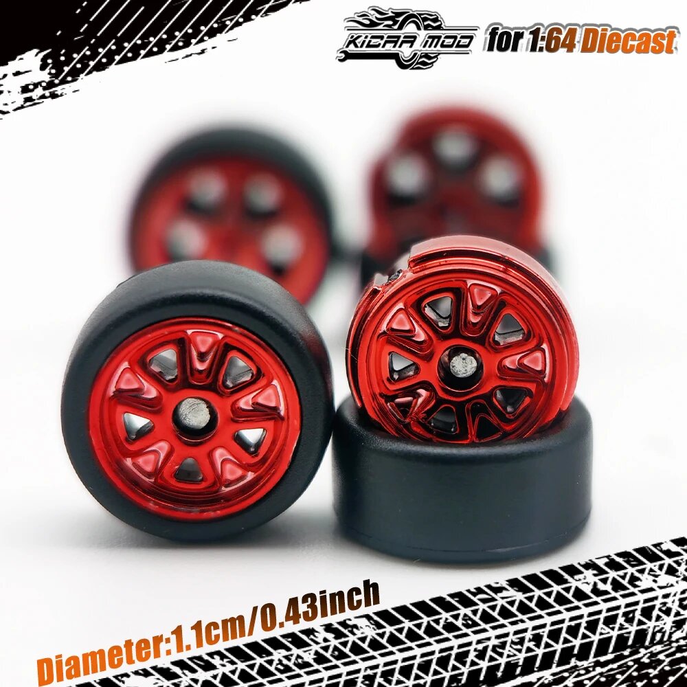 Колеса для Hot Wheels 1:64, Red plating