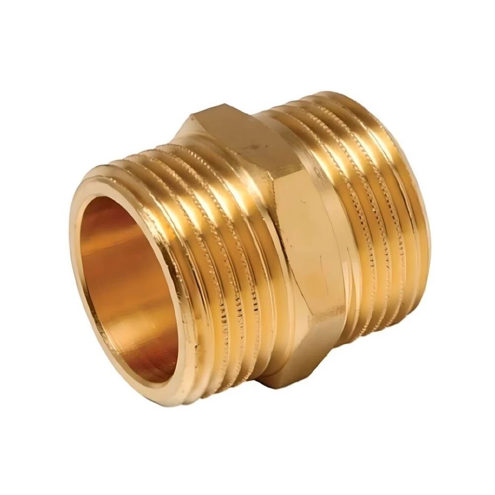 Ниппель латунный ViEir 1 ш × 1 ш (две наружные резьбы) SH55