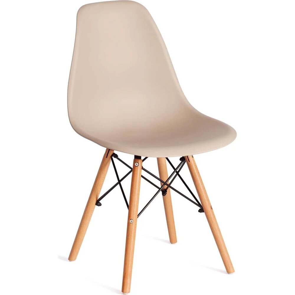 Стул Tetchair Cindy eames mod. 1801 / 1 шт. в упаковке дерево бук/металл/сиденье пластик, 45x51x82 см, beige бежевый 20244