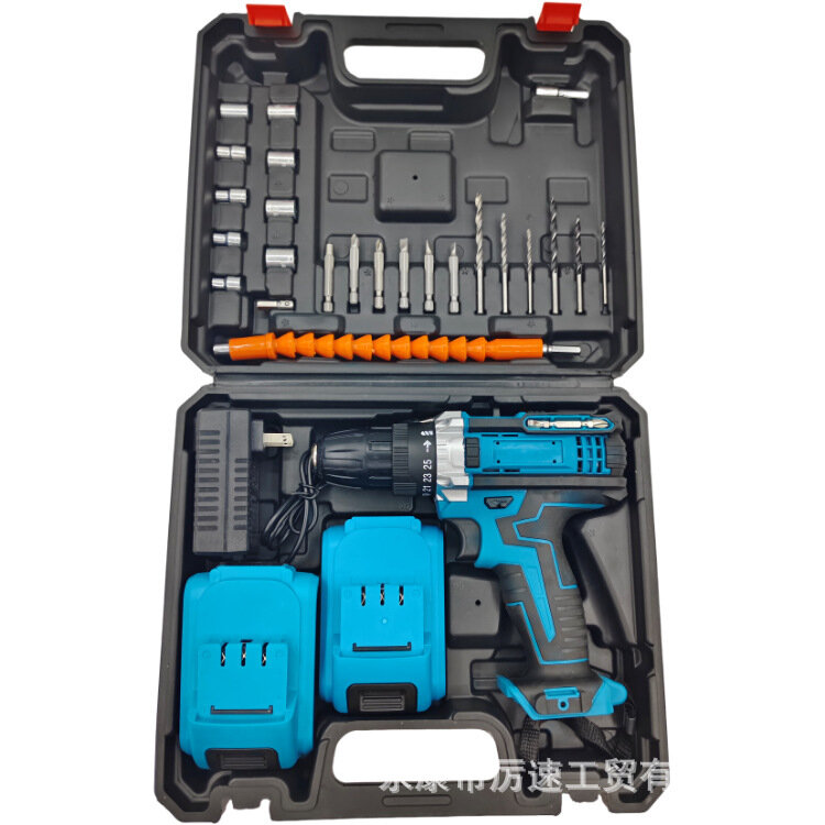 Электрическая дрель Jiangben, с 2 литиевыми батареями, мощностью 450 Вт, сверло, втулка, ящик для инструментов