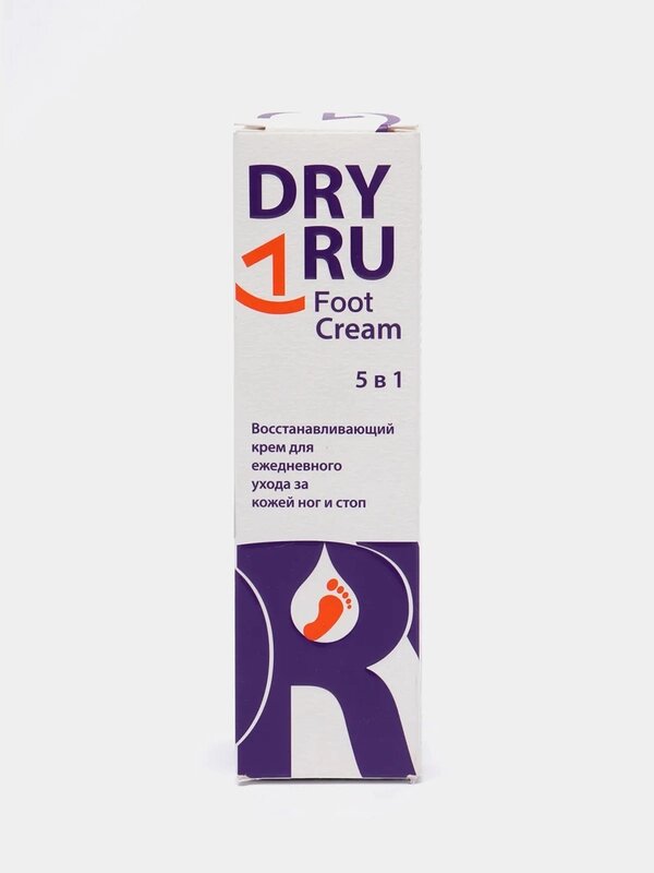 DRY RU Foot Cream 5в1, восстанавливающий крем для кожи ног и стоп, 75 мл, Драй Ру Фут Крем