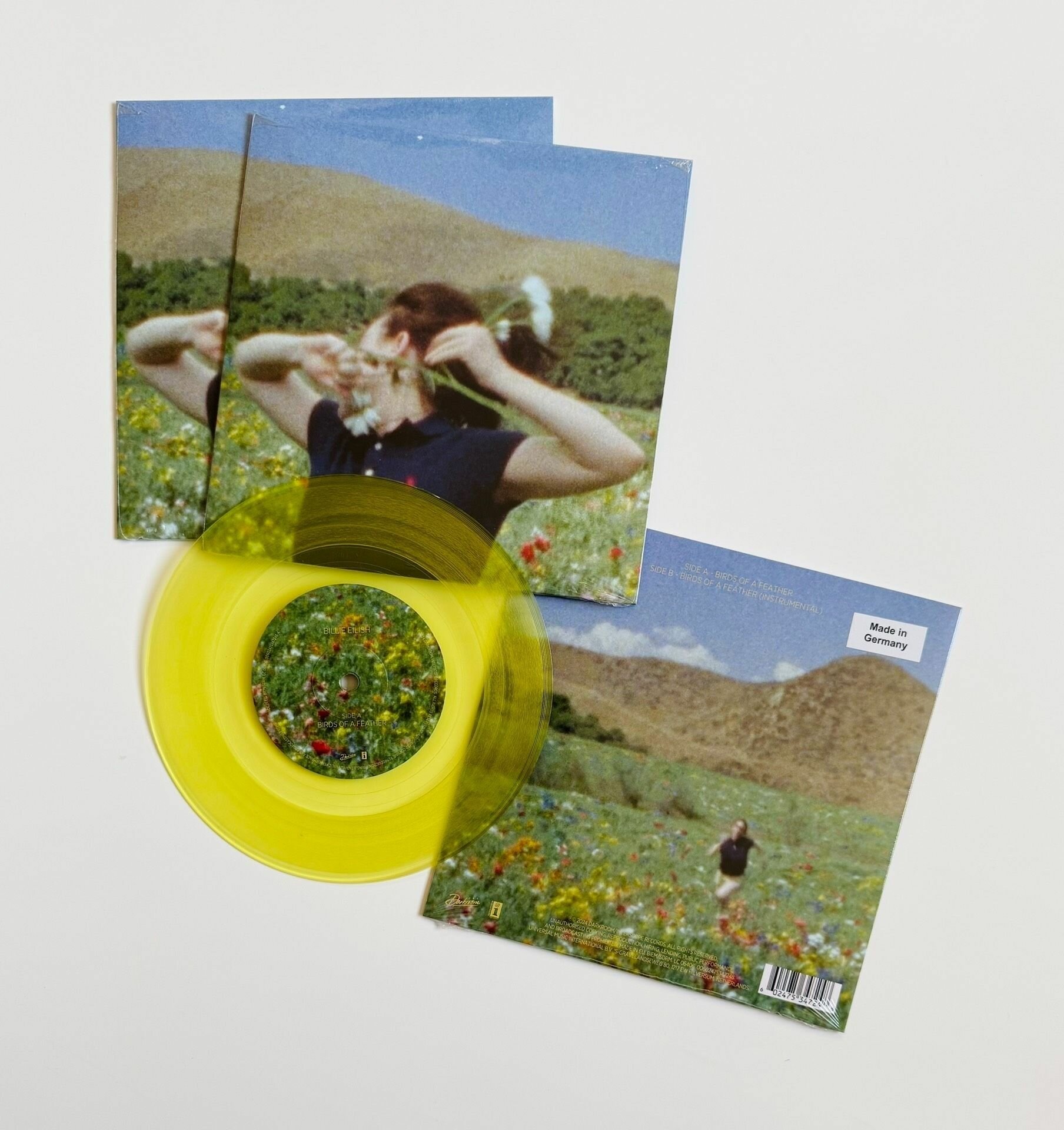 Виниловая пластинка Billie Eilish Birds Of A Feather 7inch single lp Transparent green