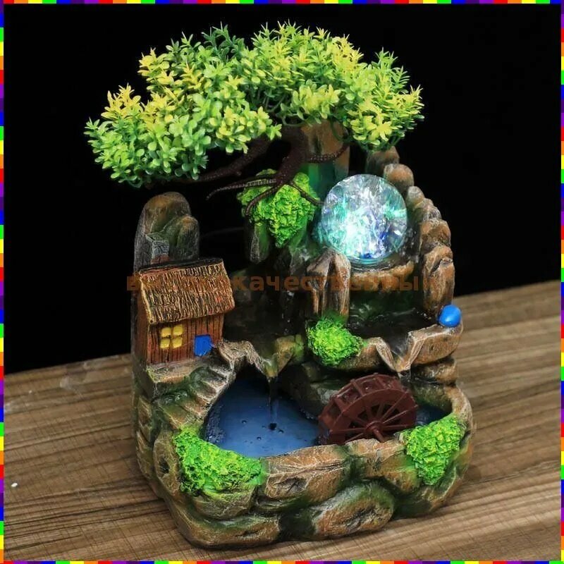 Декоративный мини-фонтан для дома уютное озерцо в интерьере