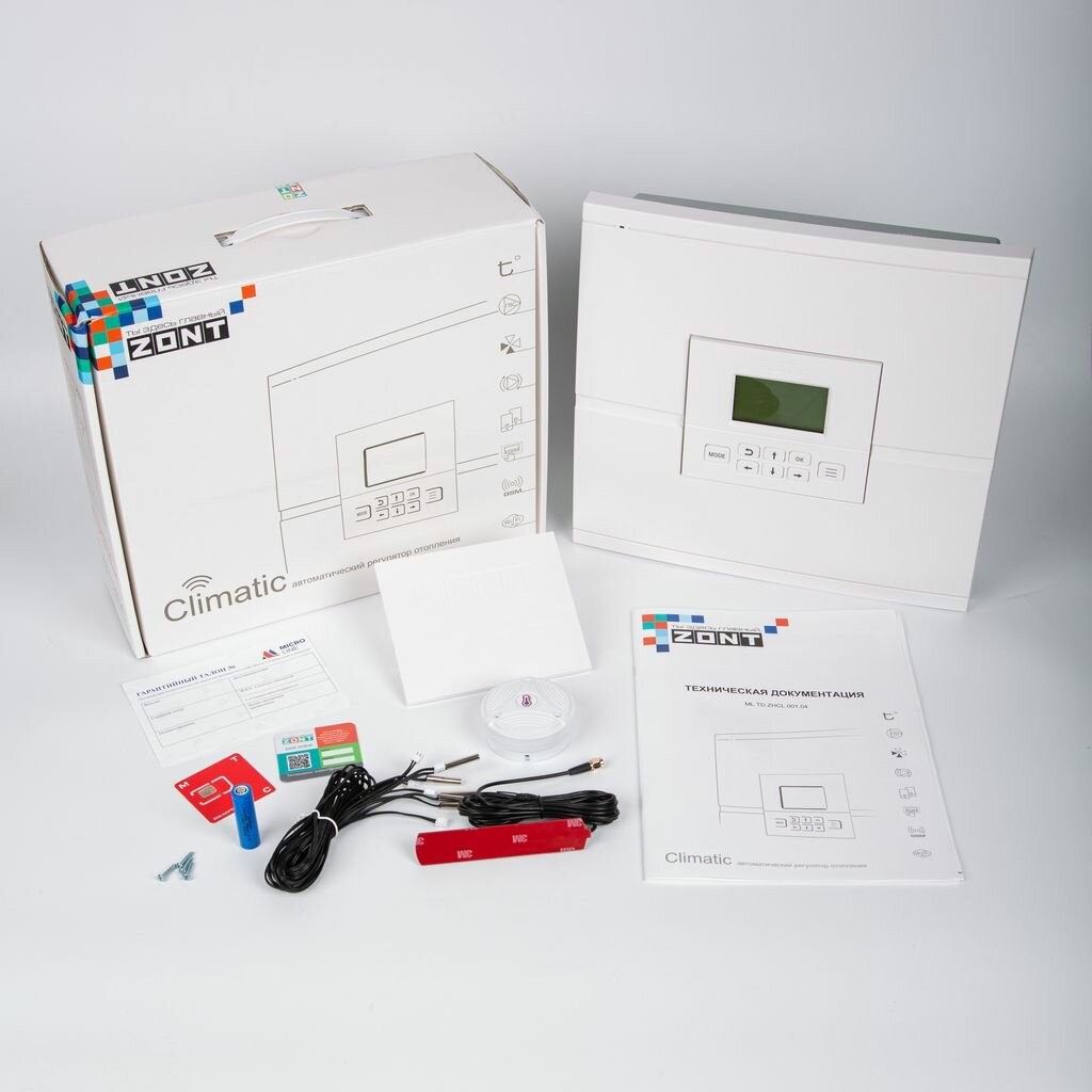 Погодозависимый автоматический регулятор ZONT Climatic 1.1 (1 прямой + 3 смесительный контур) ML00004511