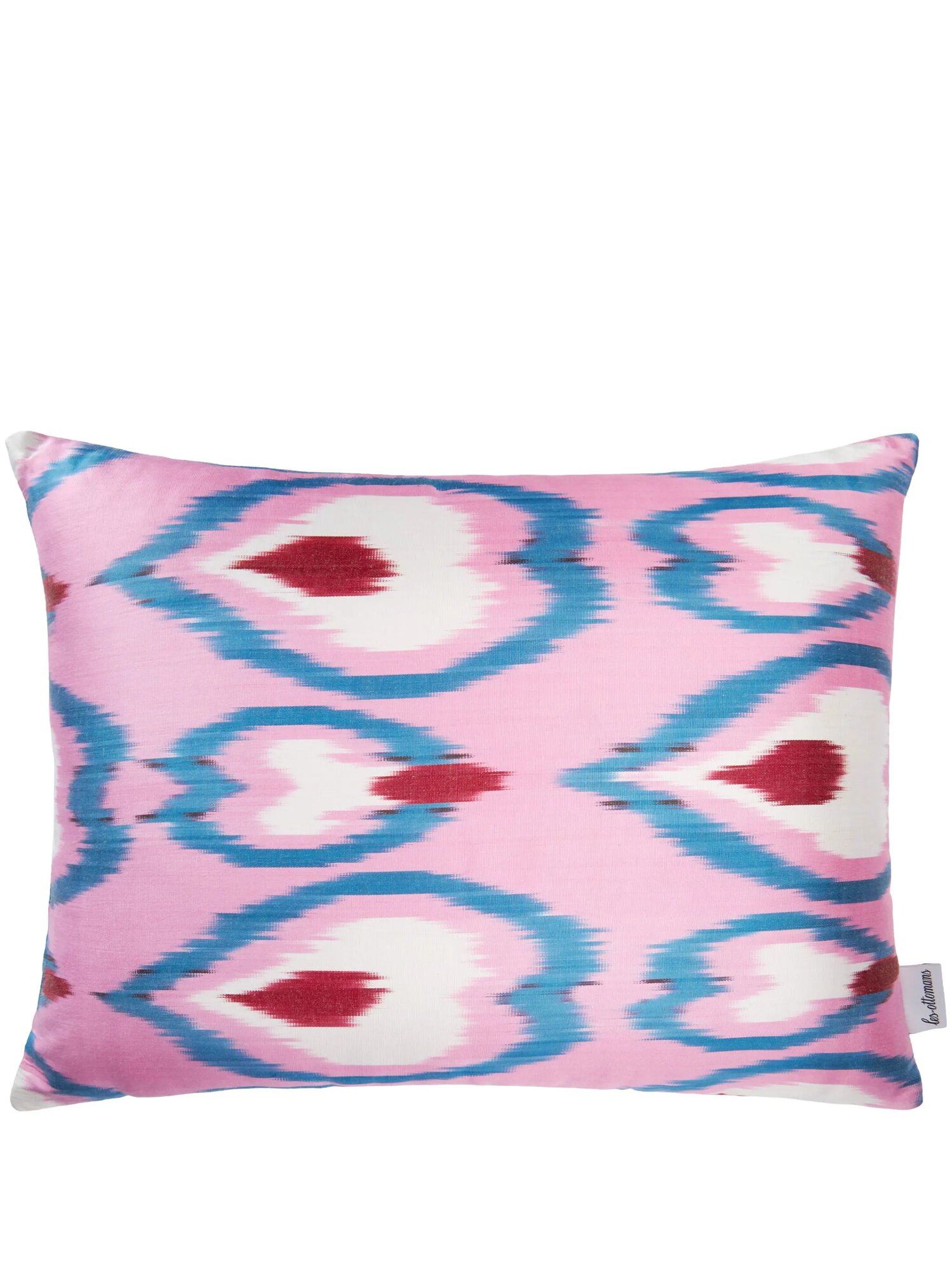 Шелковая подушка с графичным принтом, OneSize , coral pink